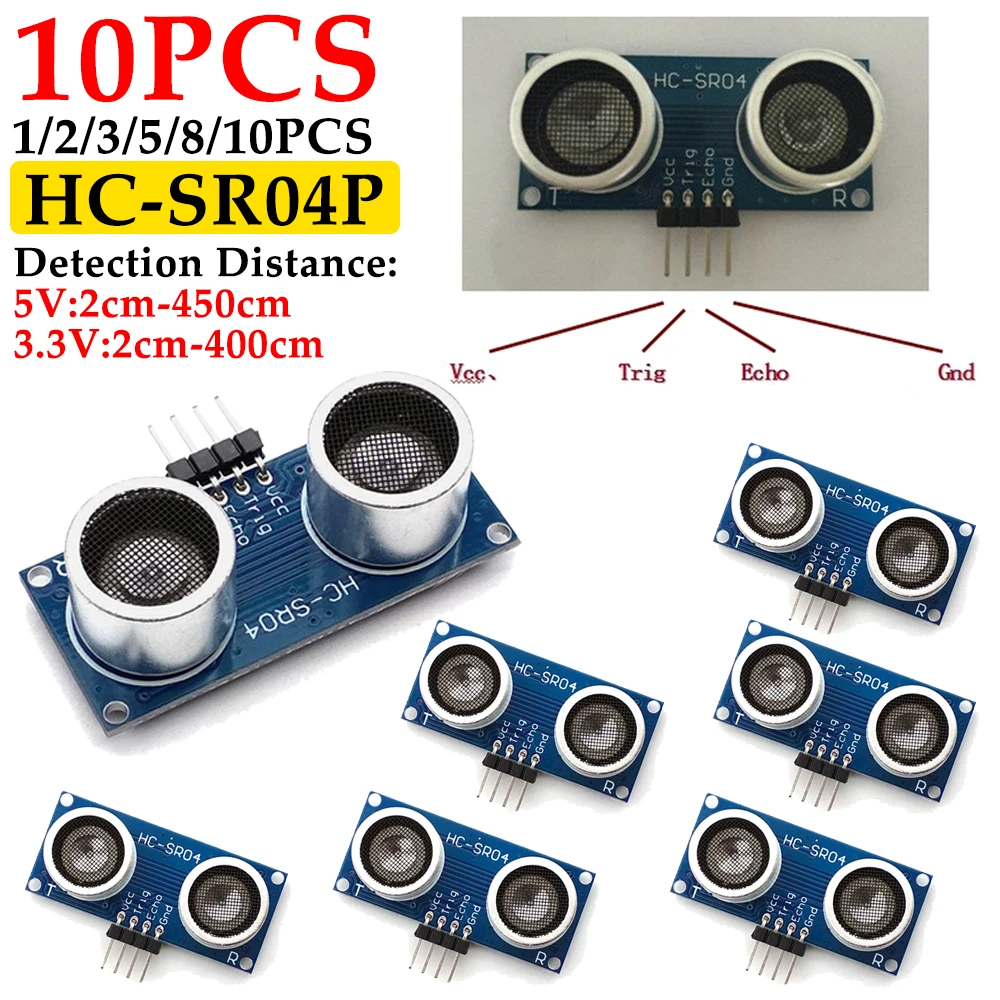 10-1PCS-HC-SR04P-HC-SR04-Ultrasonic-Ranging-Module-Ranging-Sensor ...