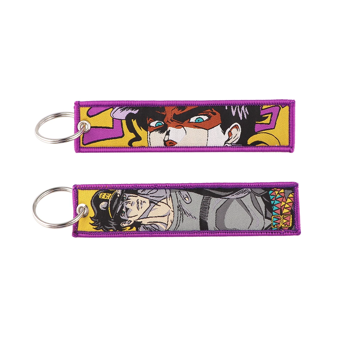 Anime Jojo’s Bizarre Adventure Jotaro Kujo Kawaii Embroidered Key Tag ...