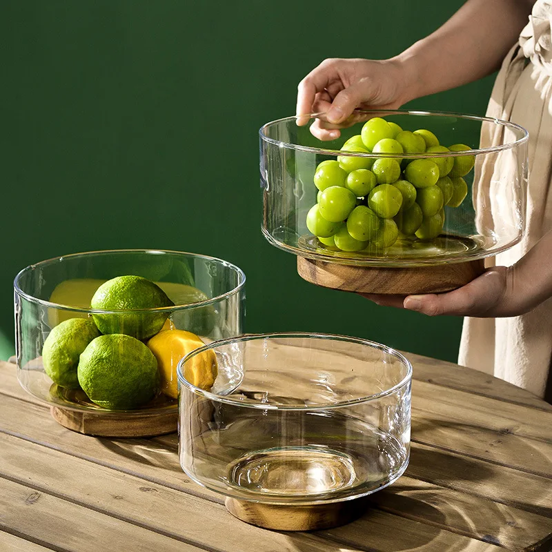 Creative-Glass-Fruit-Bowl-Household-Fruit-Bowl-Nut-Bowl-with-Wooden ...