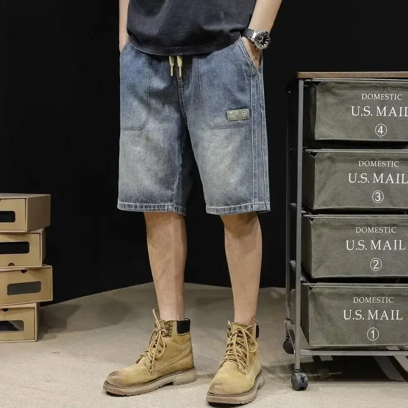 Men-s-Loose-fit-Denim-Shorts-Casual-Trendy-Summer-Fashion-Light-Blue ...