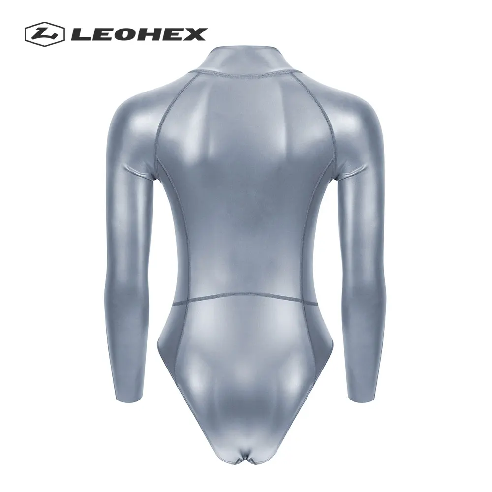 LEOHEX Long Sleeve Guard Women One Piece Swimsuit Zipper Surfing ...