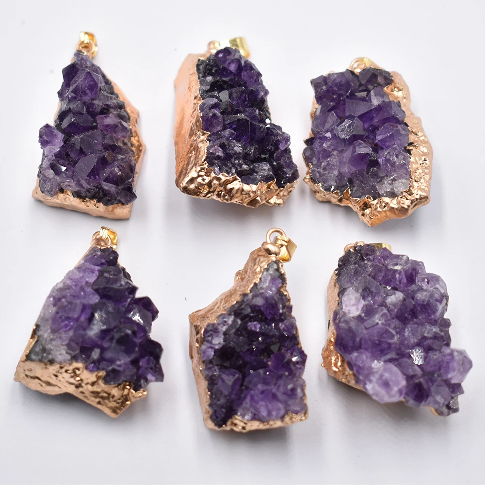6pcs-Druzy-Irregular-Random-Natural-Amethysts-Quartz-Geode-Cut-Necklace ...