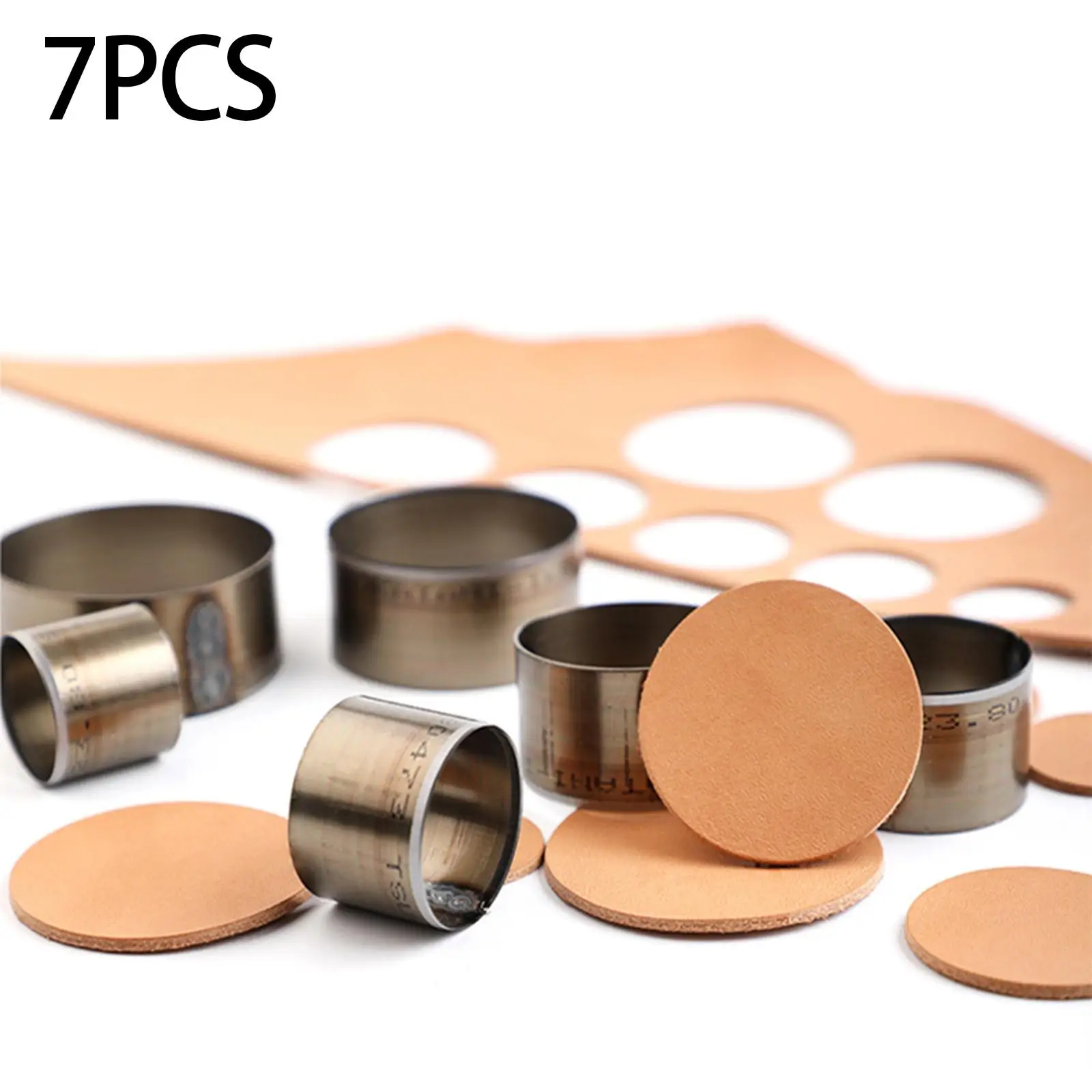 7 Pieces Leather Cutting Dies Shapes 25mm, 30mm, 35mm, 40mm, 45mm, 50mm ...