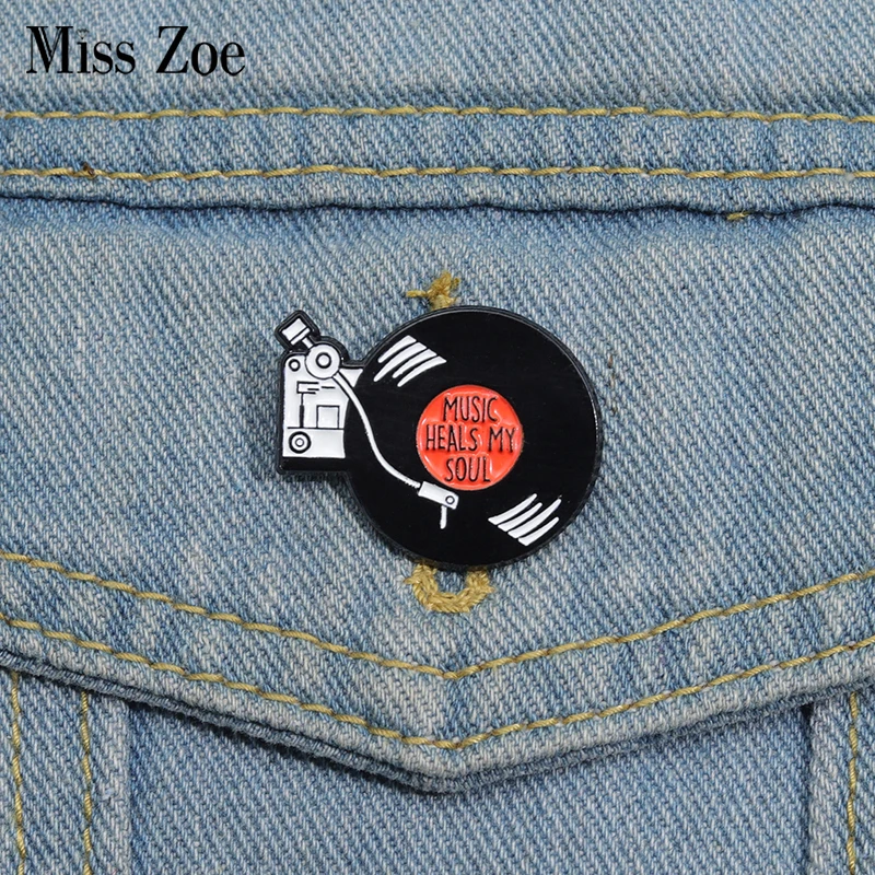 Retro-Music-Records-Enamel-Pins-Custom-MUSIC-HEALS-MY-SOUL-Brooches ...