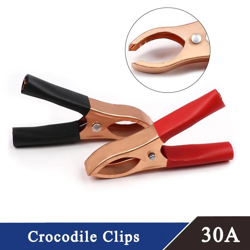 1-50-Pairs-30A-Crocodile-Clips-Black-Red-Set-Copper-Plated-for-Car ...