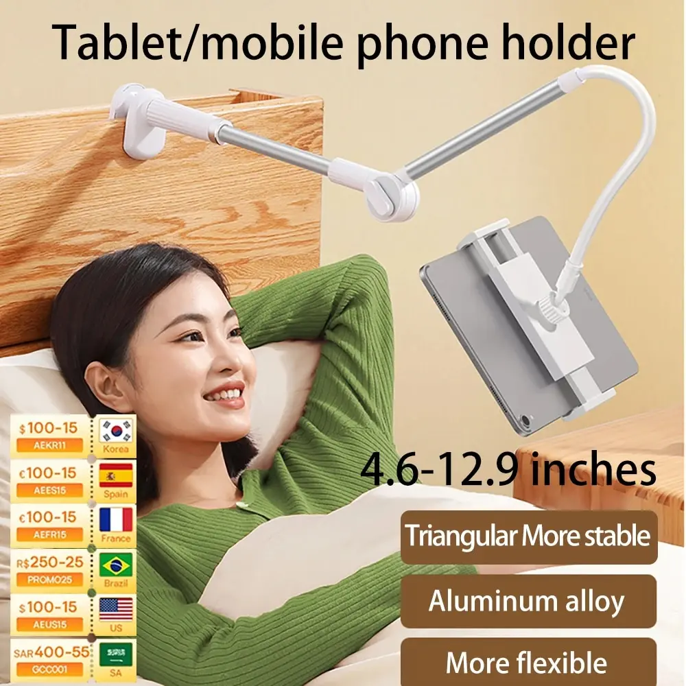 360-Rotating-Flexible-Long-Arm-Phone-Holder-Adjustable-Desktop-Bed ...