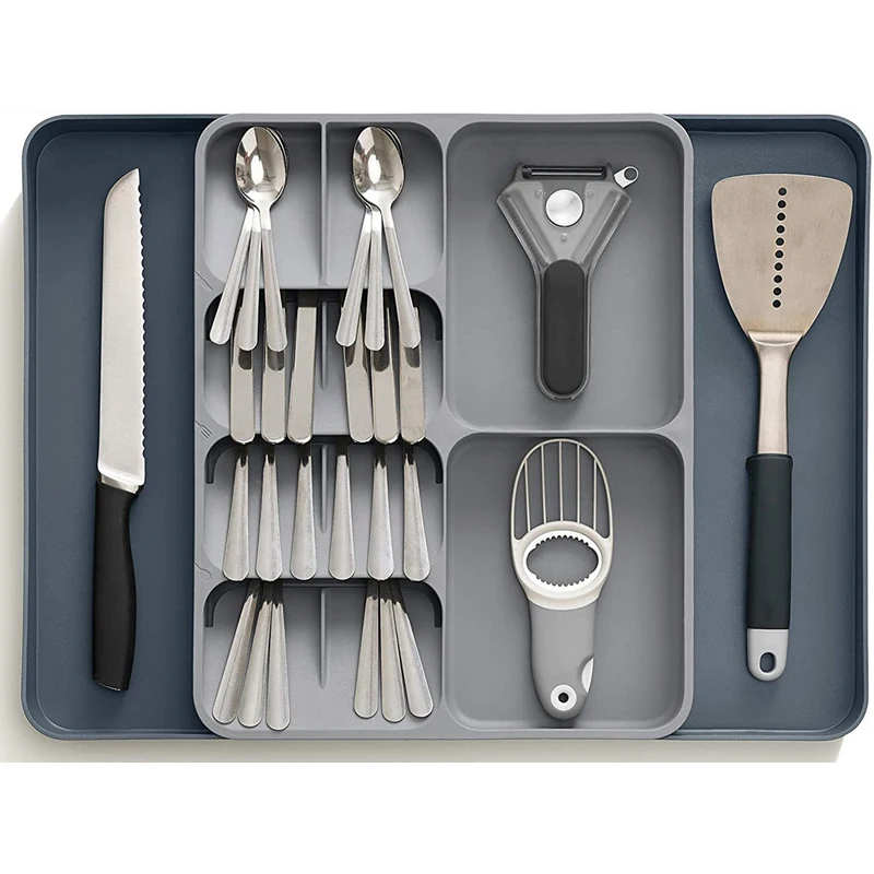 Kitchen Cutlery Storage Tray Spoon Fork Holder Cutlery Storage Box ...