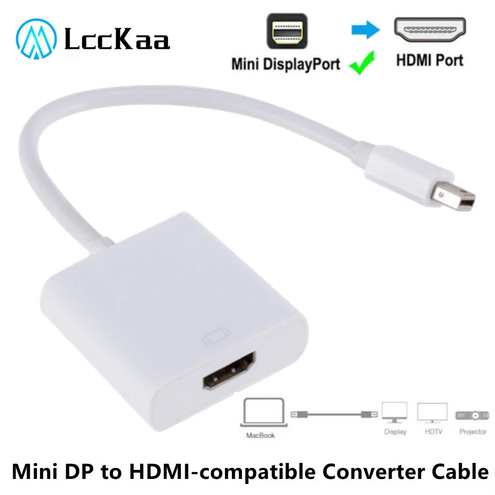 Mini DP To HDMI compatible Cable 1080P TV Projector Monitor DP 1.4 Mini ...