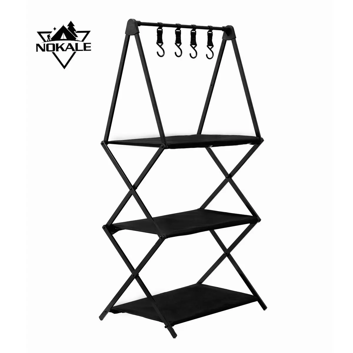 NOKALE-Three-tier-Rack-Outdoor-Storage-Shelf-Folding-Shelf-Portable ...