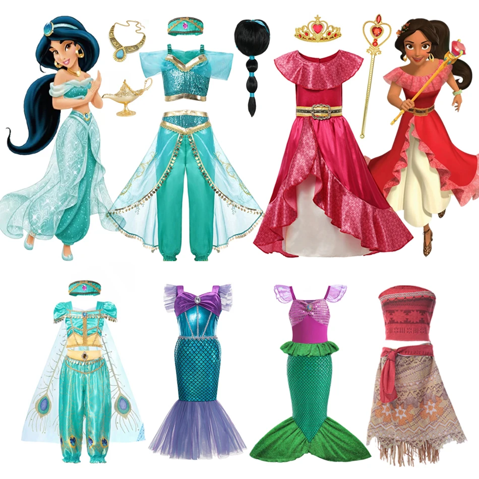Disney Jasmine Princess Dress of Birthday Party Carnival Cosplay ...