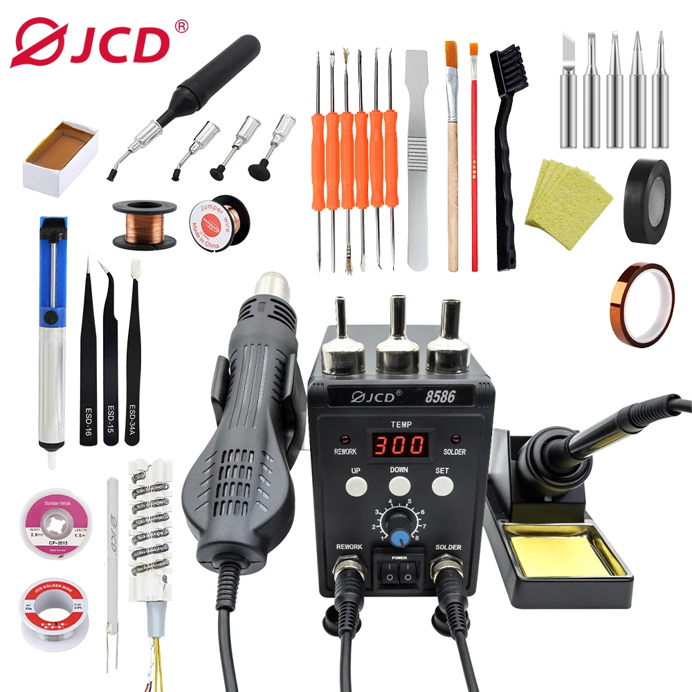 JCD-2-in-1-Soldering-Station-8586-LCD-Digital-Display-SMD-Rework-Hot ...
