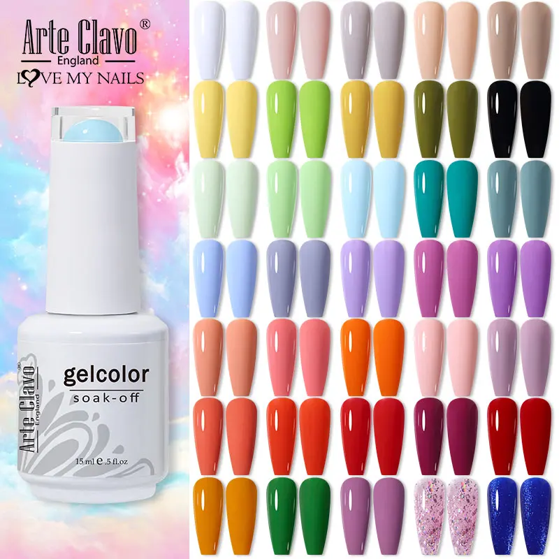 Arte Clavo Color Gel Nail Polish Matte Semipermanent Varnish UV Glitter ...