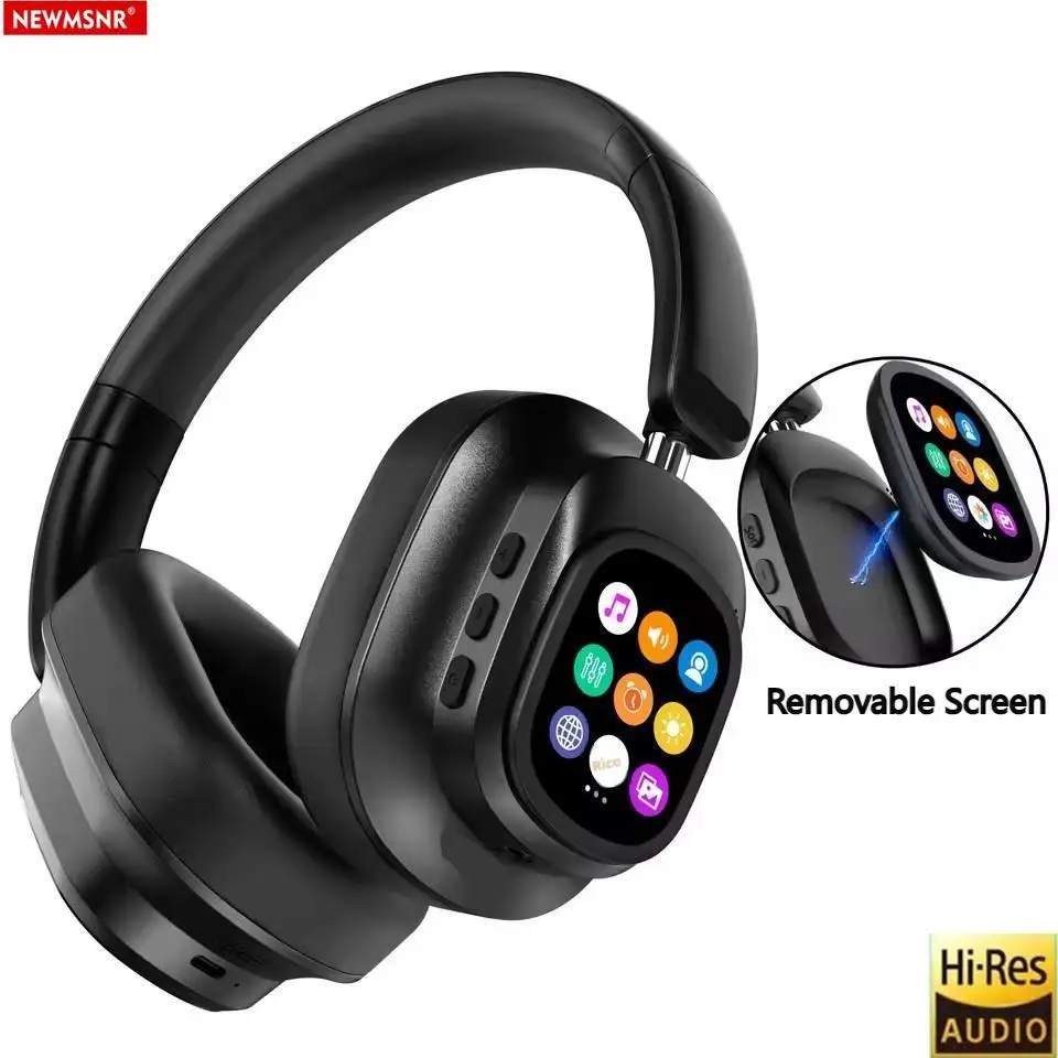 AI LCD Touch Screen Shock Bass Headsets HIFI Sound Wireless Bluetooth ...