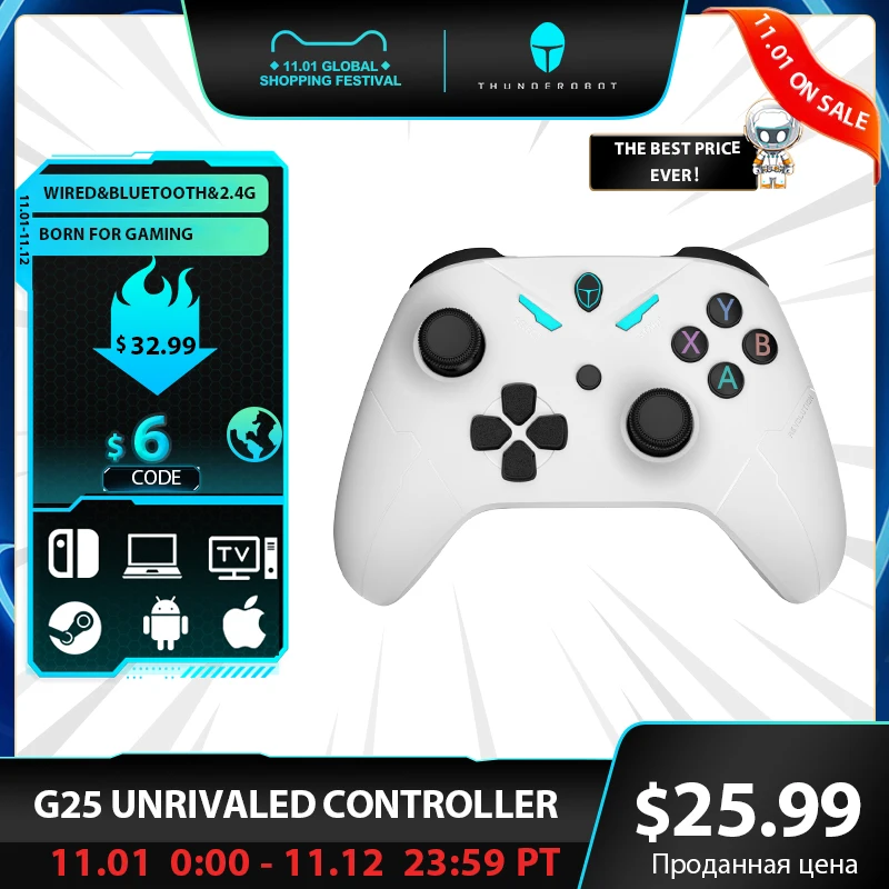 ThundeRobot-G25-Bluetooth-Gamepad-Wireless-Wired-Vibration-Game ...