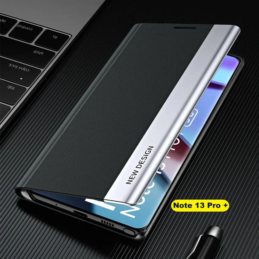 Premium Leather Flip Phone Case - Shockproof Book Cover for Note 11 Pro ...