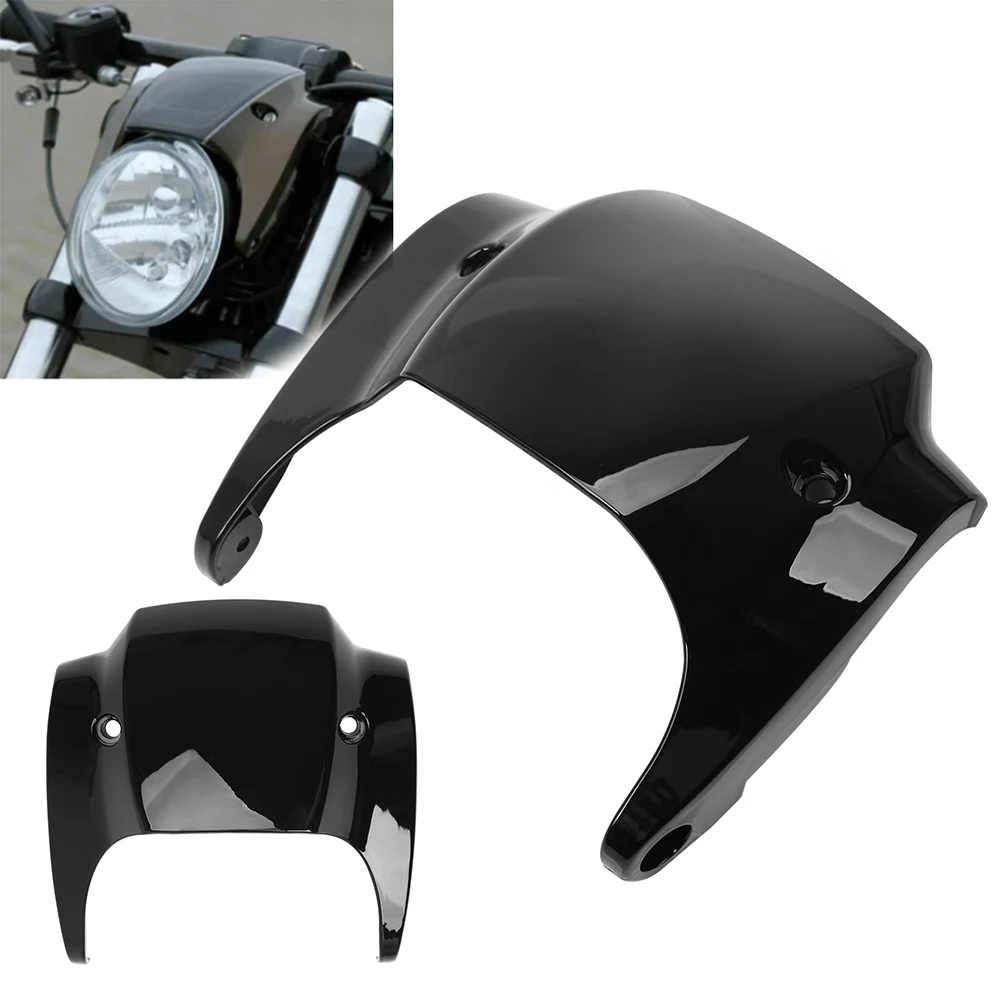 Motorcycle-Gloss-Black-Short-Front-Mask-Headlight-Fairing-Cover-For ...
