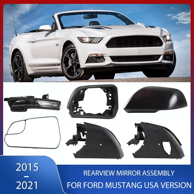 Rearview Mirror Cover Frame Heated Lens Glass Turn Signal Lamp For Ford ...