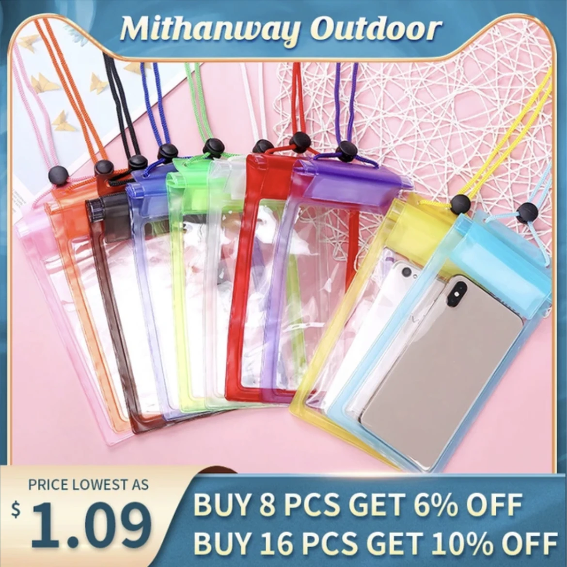 Waterproof-Phone-Pouch-Outdoor-Mini-Swimming-Water-proof-Pouch-Case-Bag ...