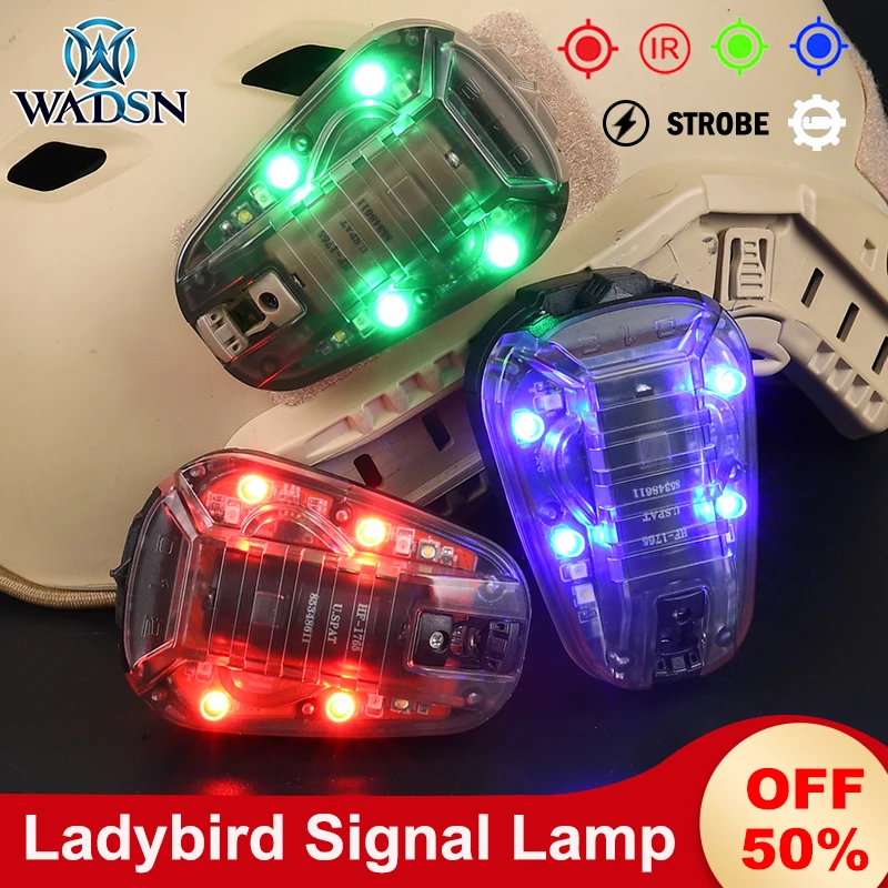 Tactical-Helmet-Strobe-Signal-Light-Red-Blue-Green-IR-Ladybird-Lamp ...