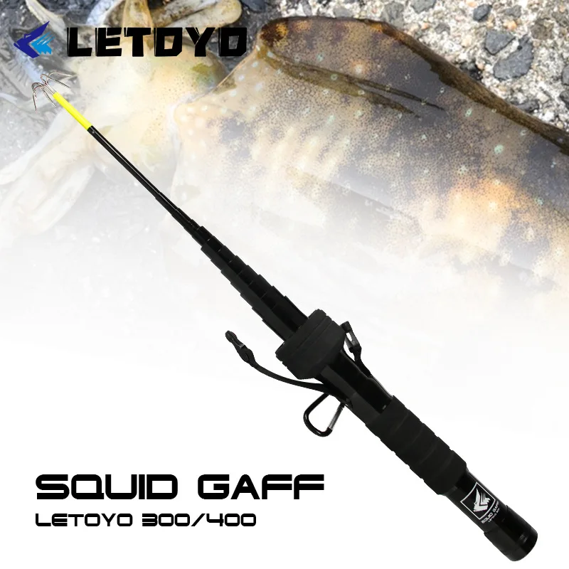 Squid Fishing Gaff 3m 4m Saltwater Telescopic Carbon Rods Hook Harpoon ...