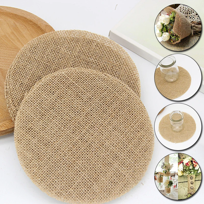 1PC-Retro-Natural-Jute-Burlap-Dining-Table-Mat-Round-Square-Linen-Table ...