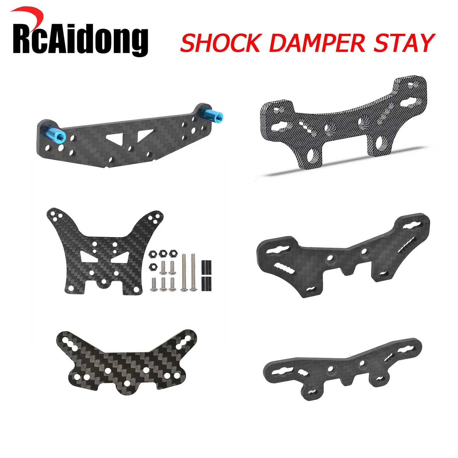 1/10 Carbon Front/rear Shock Damper Stay For Tamiya Tt-01/tt-02/tt-02b ...
