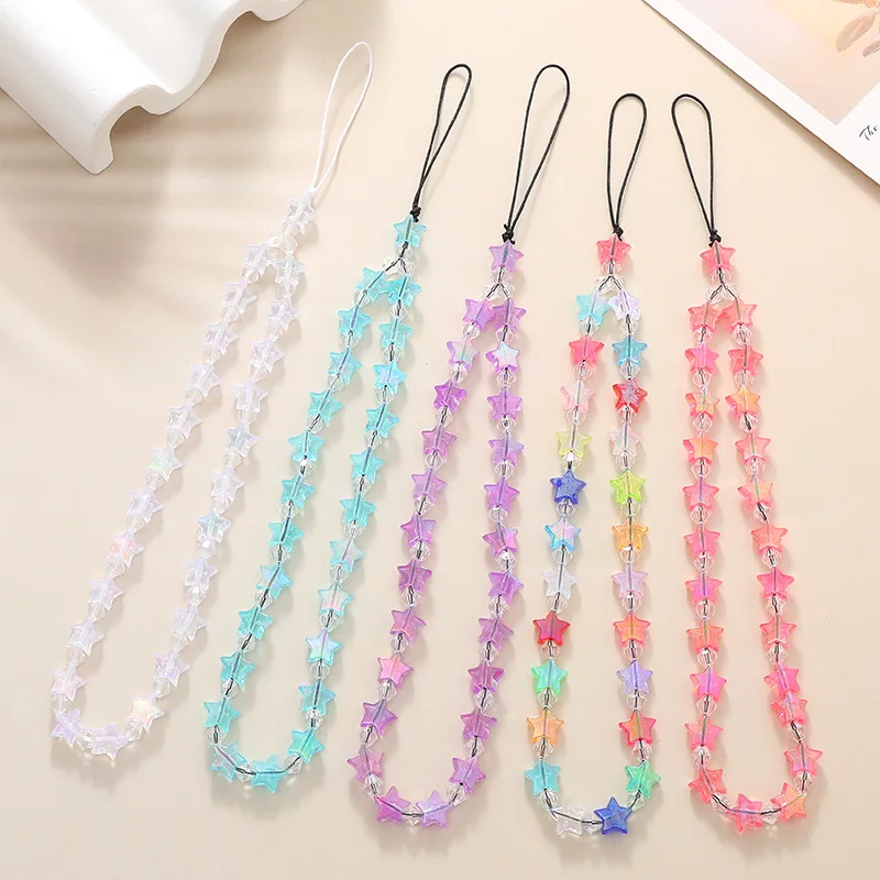 Fashion-Y2K-Acrylic-Mobile-Phone-Chain-Five-Pointed-Star-Beaded ...