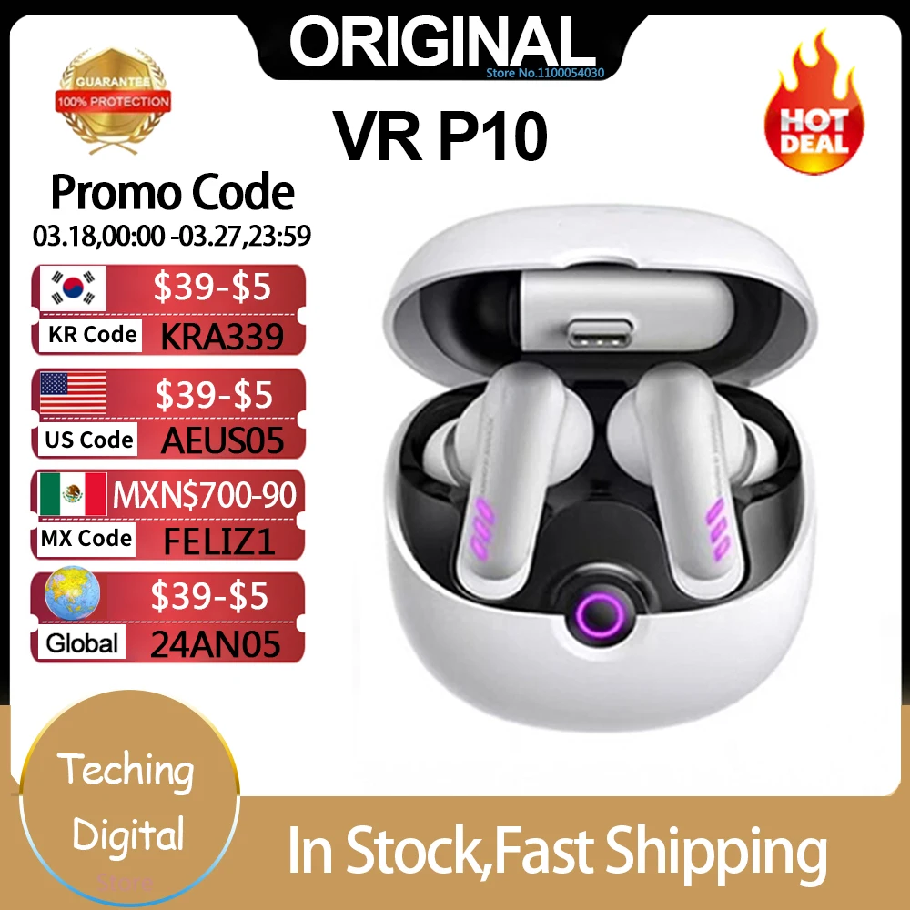 Original-VR-P10-Wireless-Gaming-Earphone-30ms-Low-Latency-Earbud-Dual-Connection-Dongle-for-Meta ...