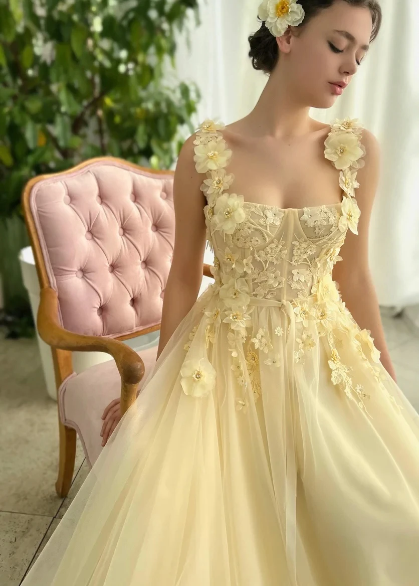 Pastel Yellow Lace Dress