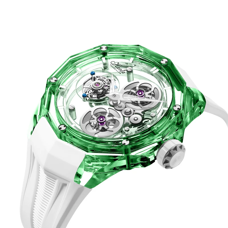 Haofa-Luxus-Tourbillon-Voll-saphir-Geh-use-Kristall-transparente ...