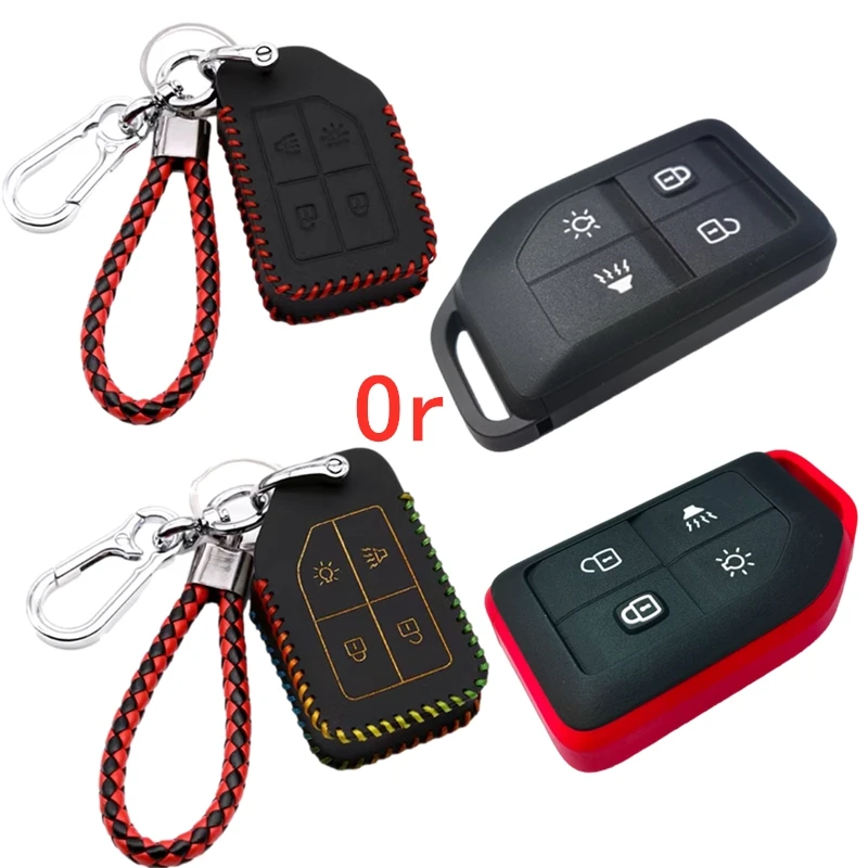1Pc-Oxhide-Key-Case-cover-For-Volvo-Truck-FM-FH16-CARGO-555-4-Button ...