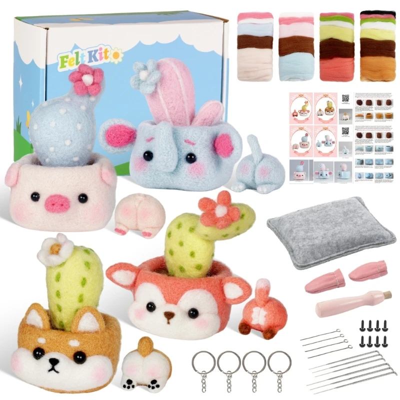 Needle-Felting-Kits-Needle-Felting-Set-DIY-Wool-Felt-Material-Set-with ...