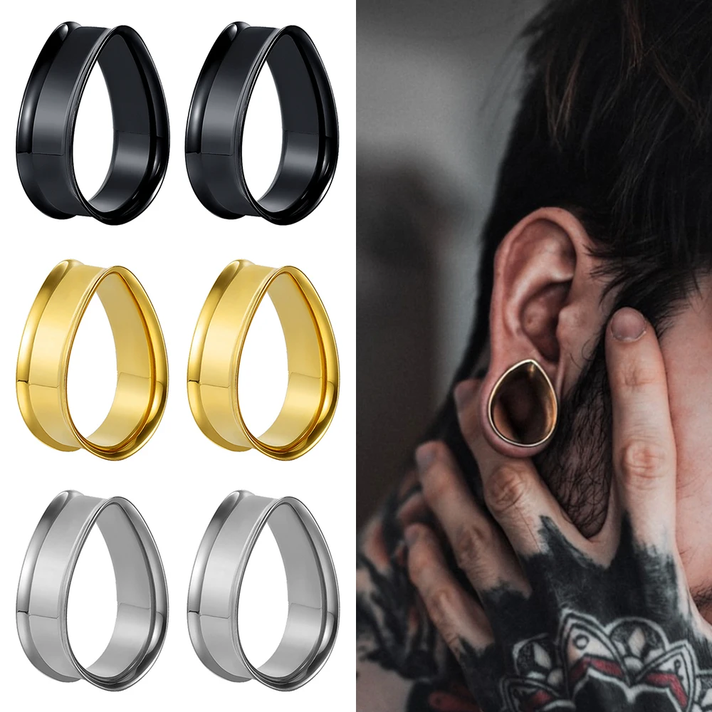 Doearko-2pcs-Ear-Expansion-Gauges-8-30mm-Stainless-Steel-Water-Drop ...