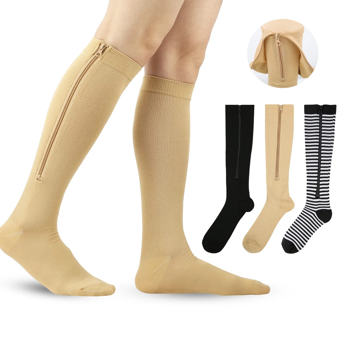 Sports-pressure-socks-new-toe-Compression-stocking-zipper-socks-outdoor ...