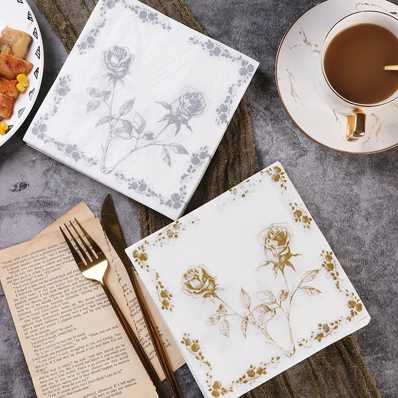 20pcs-Pac-33-33cm-New-Simple-Wedding-Napkins-Colourful-Gold-and-Silver ...