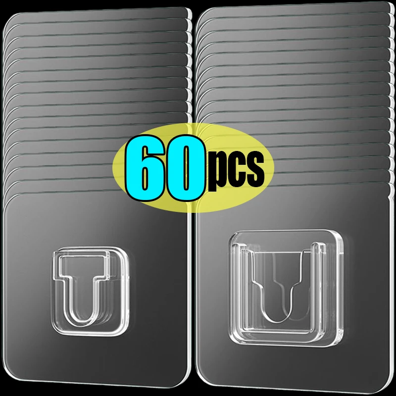 Double-Sided-Sided-Adhesive-Wall-Hooks-Strong-Sticky-Transparent ...