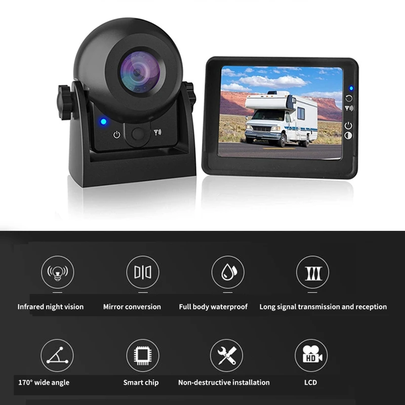 Wifi Wireless Reversing Camera With 4.3 Inch Lcd Monitor Ip68 ...