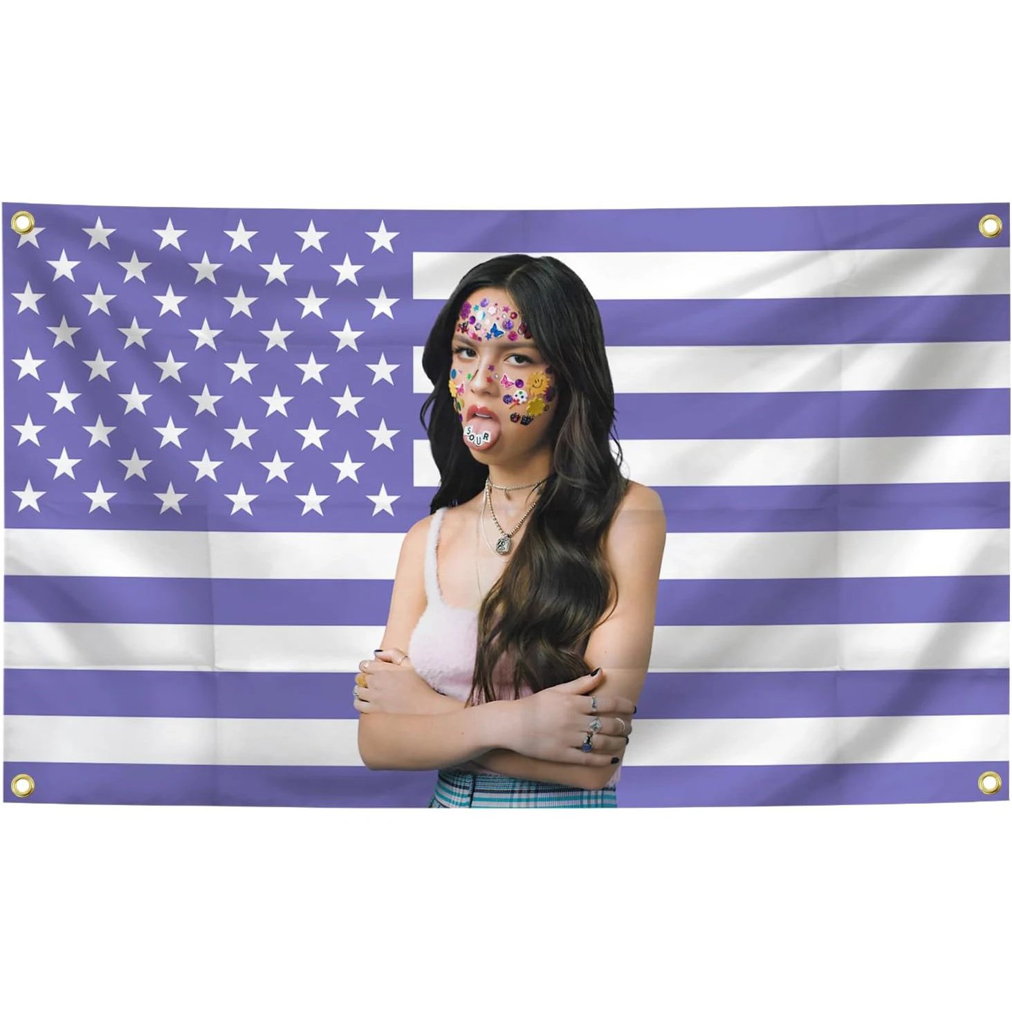 Olivia-American-Flag-Purple-Banner-3x5-Ft-Cool-Funny-Tapestry-For ...
