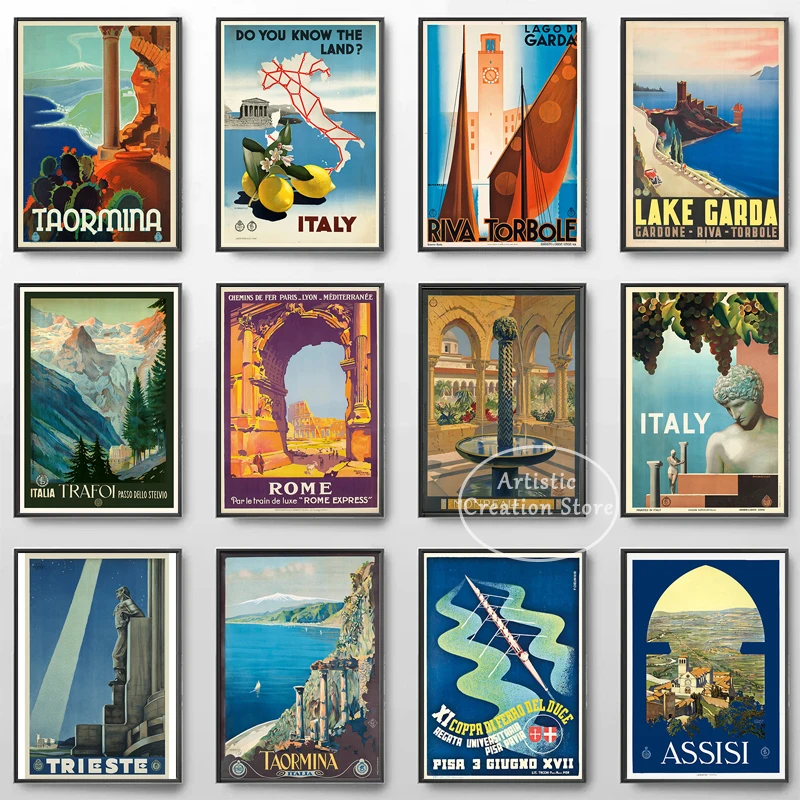 Italy-Vintage-Travel-Poster-South-Tyrol-Rome-Taormina-Sicily-Canvas ...