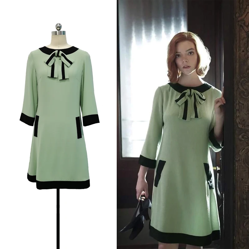 TV-Series-The-Queen-s-Women-Gambit-Cosplay-Beth-Harmon-Costume-Mid ...