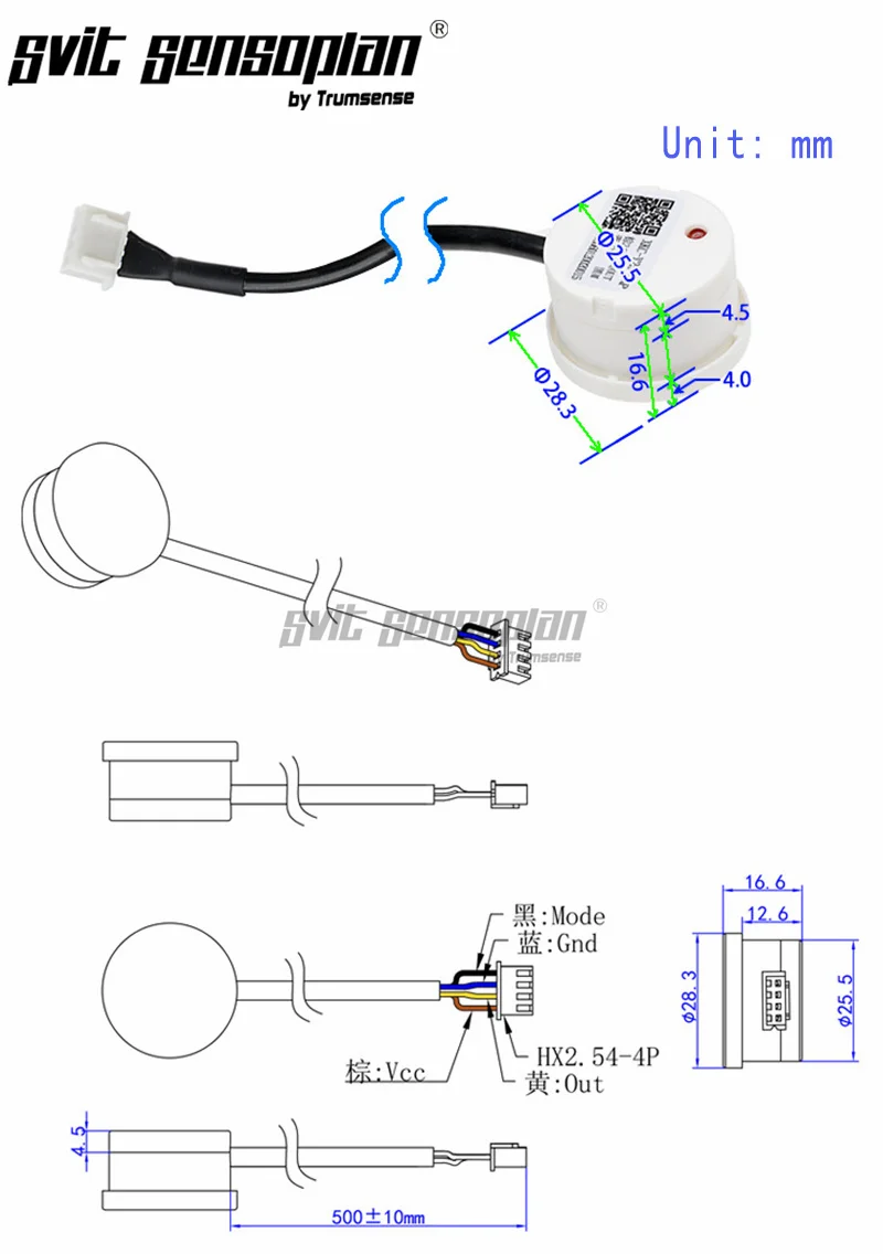 Trumsense XKC-Y25-V 5 to 24V Contactless Water Level Sensor 2m Length Cable No need Touch Liquid ...