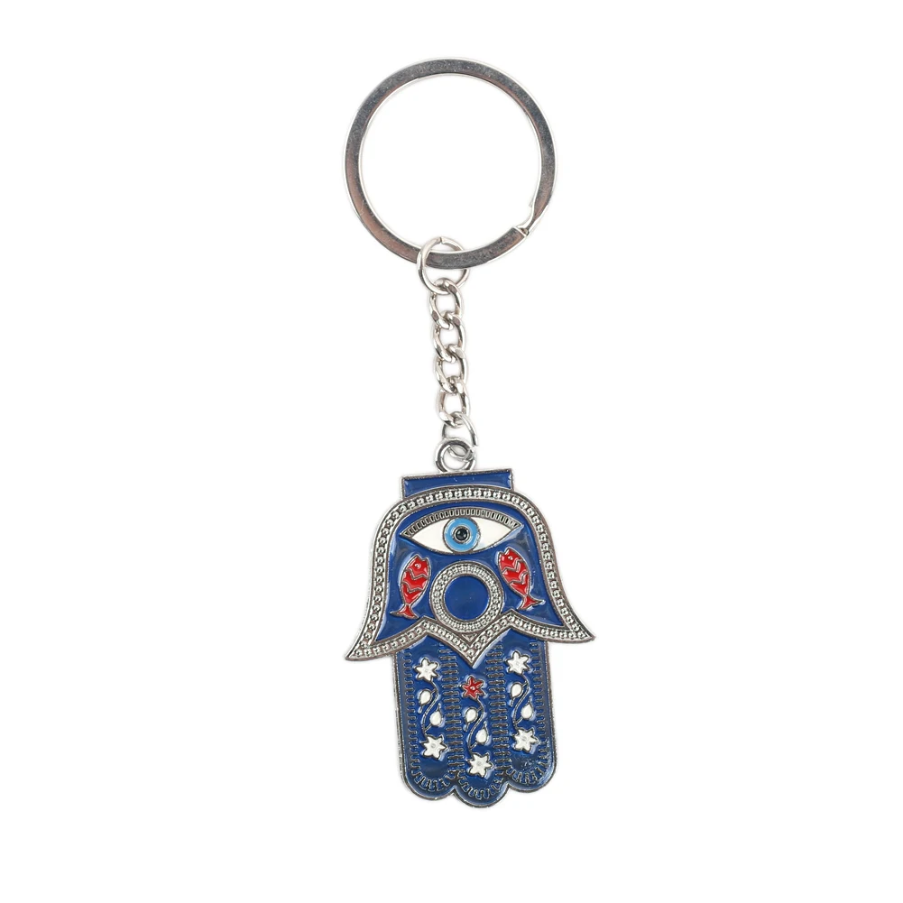 Blue-Hamsa-Keychain-with-Evil-Eye-Protection-Symbol-Keyring-Lucky-Charm ...