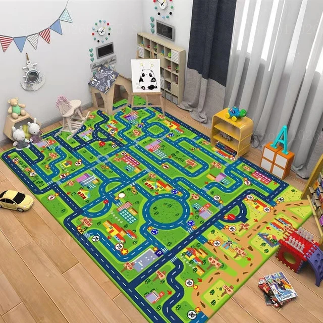 Traffic Route Play Mat Road Traffic Route Map Carpet Living, 47% OFF