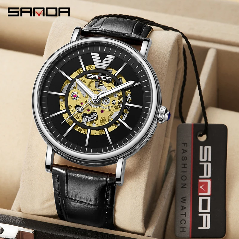 SANDA-Brand-Classic-Men-Automatic-Watches-Fashion-Skeleton-Mechanical ...