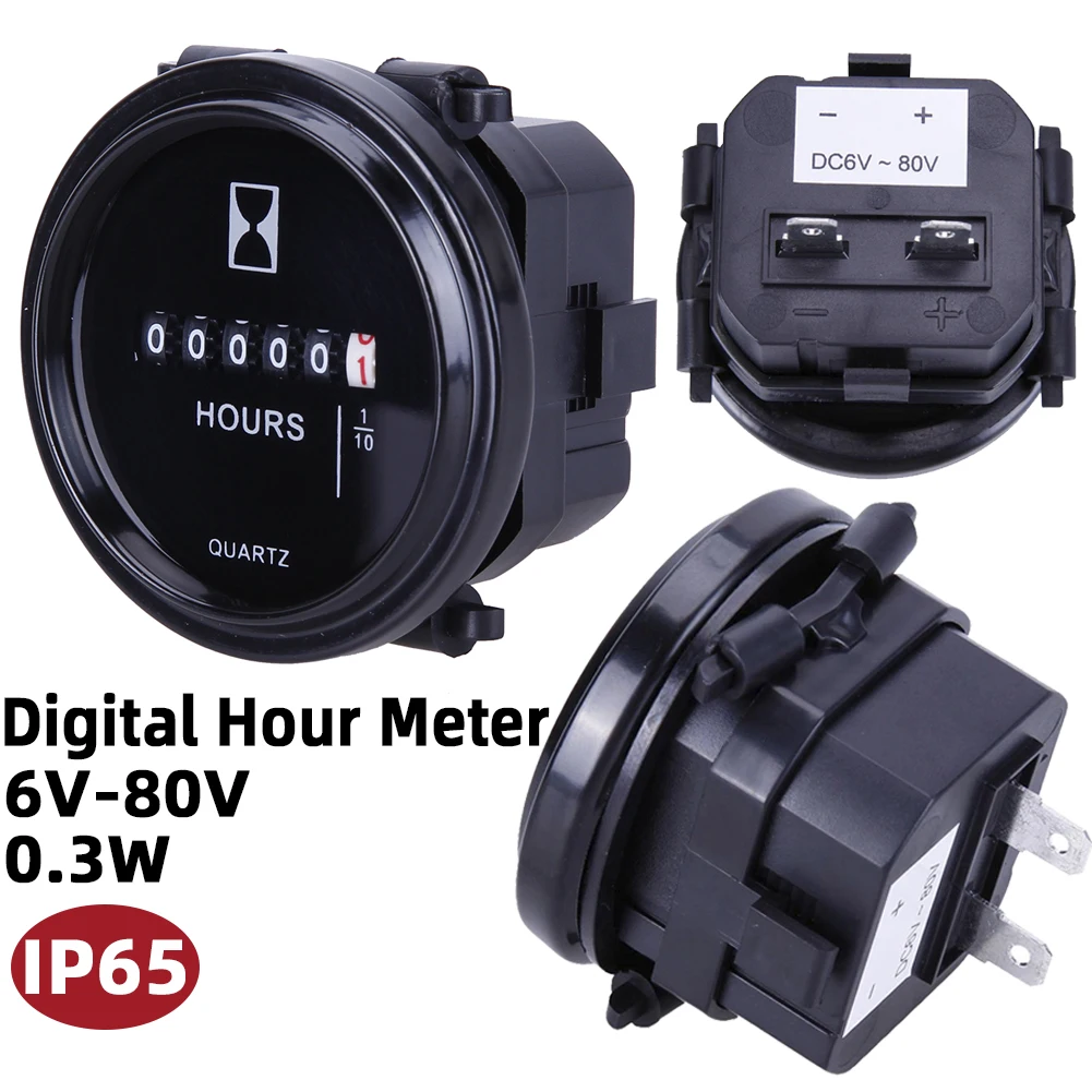 Engine-Hour-Meter-Round-Machinery-Timer-High-Precision-Time-Counter-6V ...