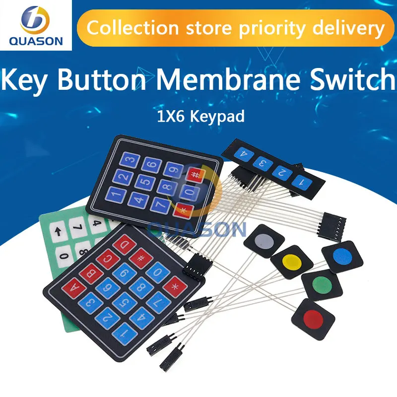 12 3 4 5 Key Button Membrane Switch 34 4x5 Matrix Array Keyboard 1x6 Keypad With Led Control
