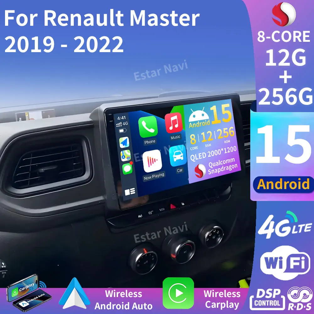 Car Radio Android 15 Carplay Auto For Renault Master 2019 2020 2021 ...