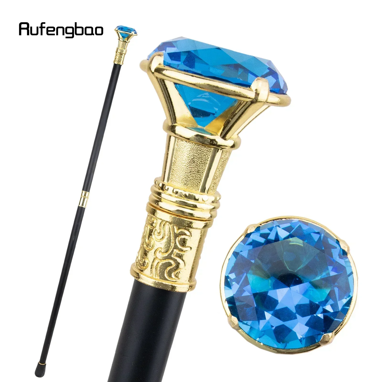 Blue-Diamond-Type-Golden-Walking-Cane-Fashion-Decorative-Walking-Stick ...