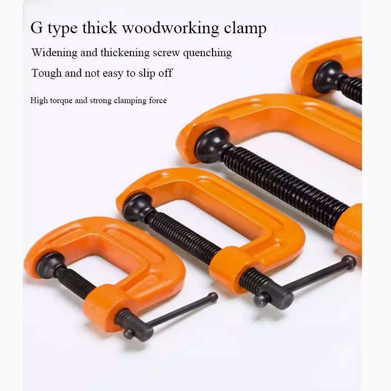Heavy-Duty-Strong-G-shaped-Iron-Clip-25-140mm-Opening-Woodworking-Quick ...