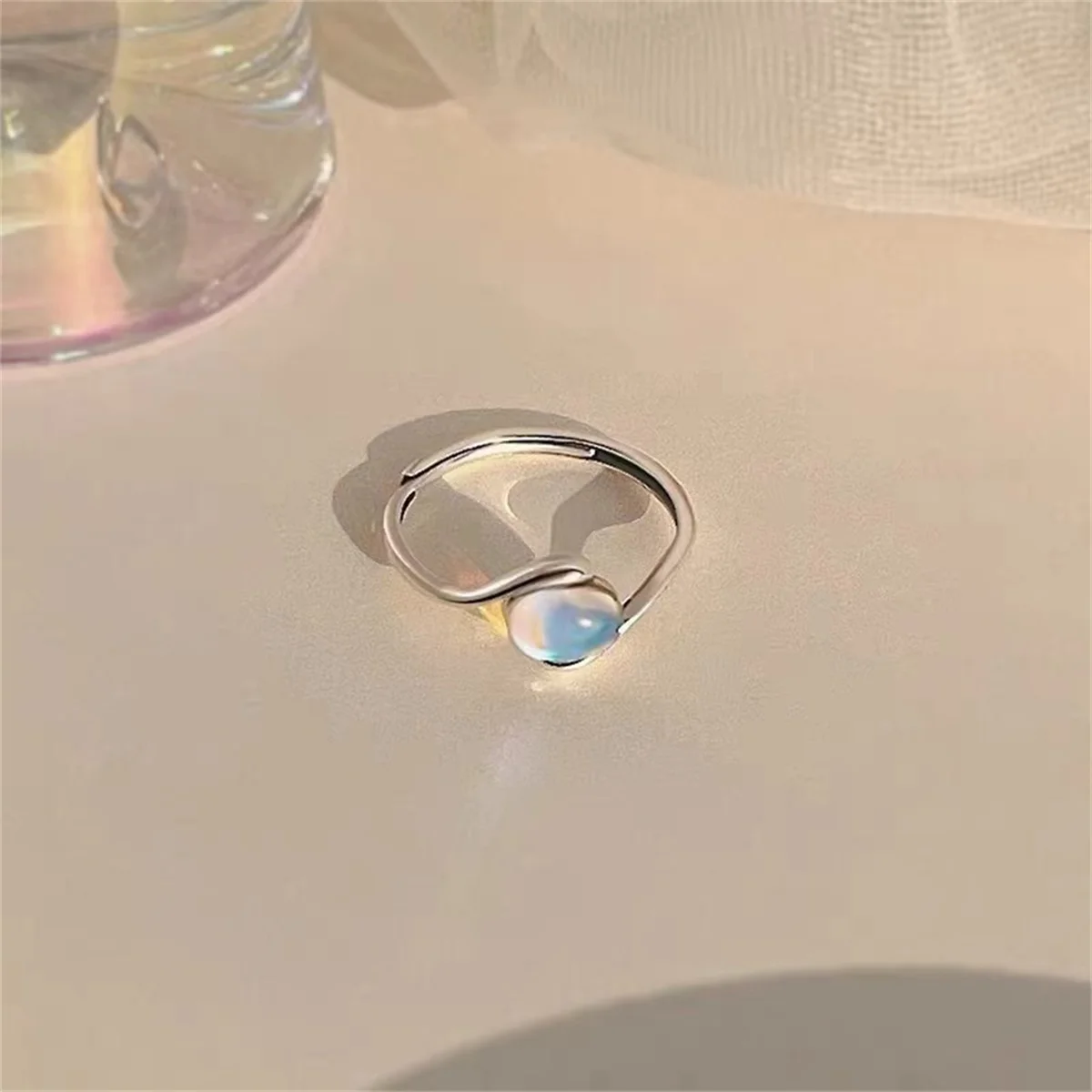 1PCS-Sri-Lankan-Imitation-Moonstone-Ring-Light-Luxury-Niche-Design ...